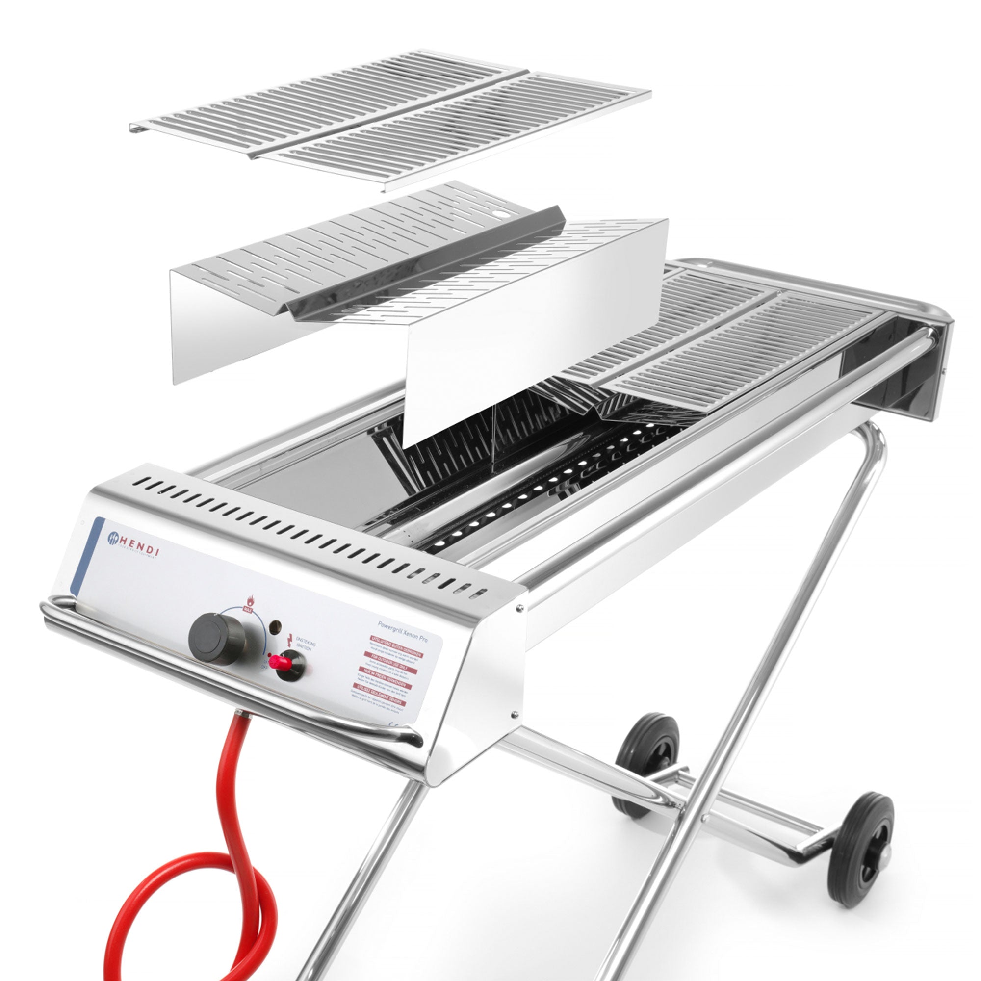 Hendi Xenon Pro Stainless Steel Gas BBQ with Folding Legs | Portable ...