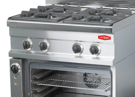Contender 4 Burner Gas Range Cooker with Electric Oven | ECatering