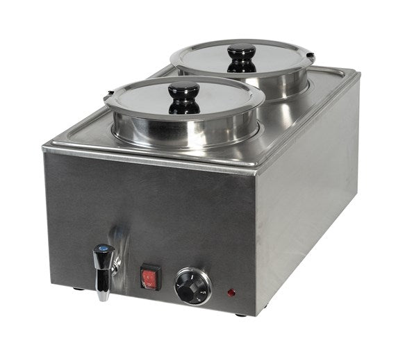 Quattro Twin Pot Round Bain Marie With Drain Tap – ECatering